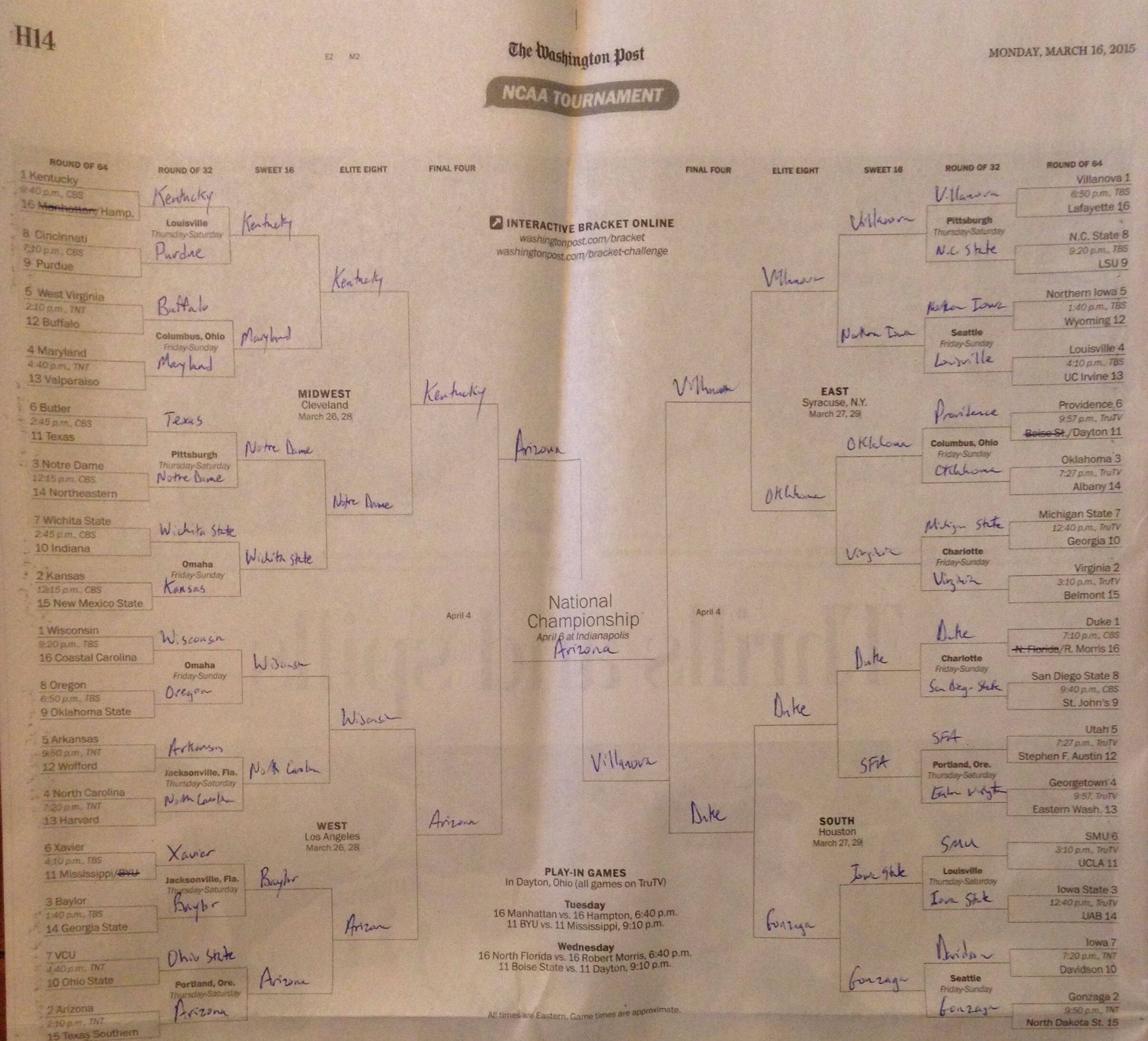 2015 Bracket | Heart Renovation